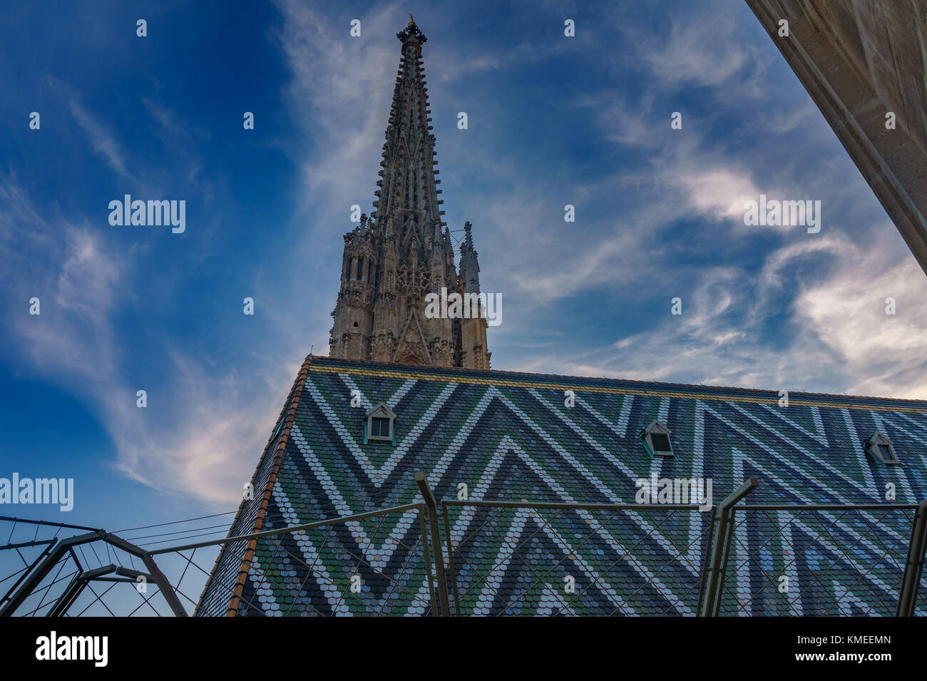 Aerial panoramic cityscape view of Vienna city from Stephansdom ...