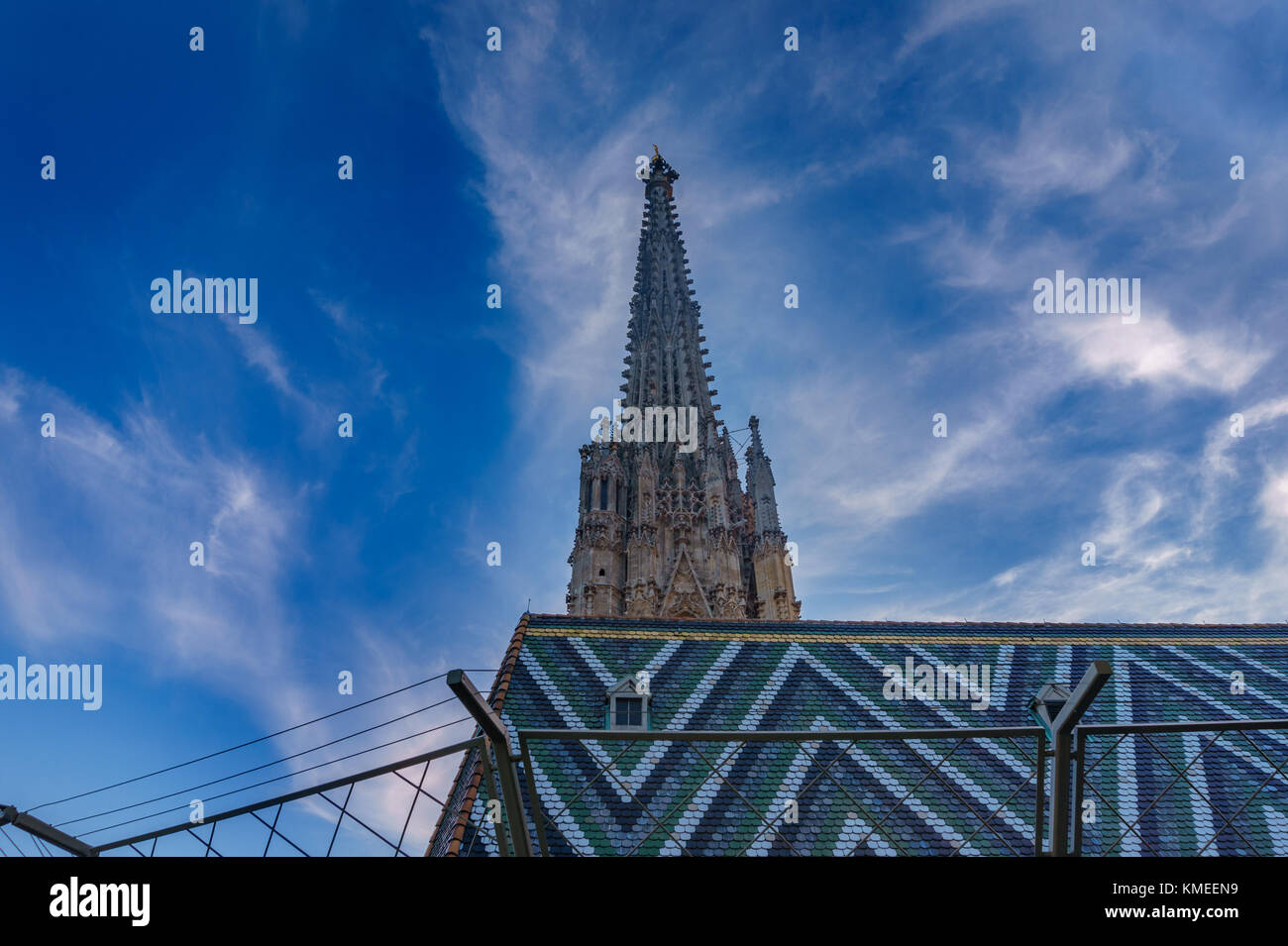 Aerial panoramic cityscape view of Vienna city from Stephansdom ...