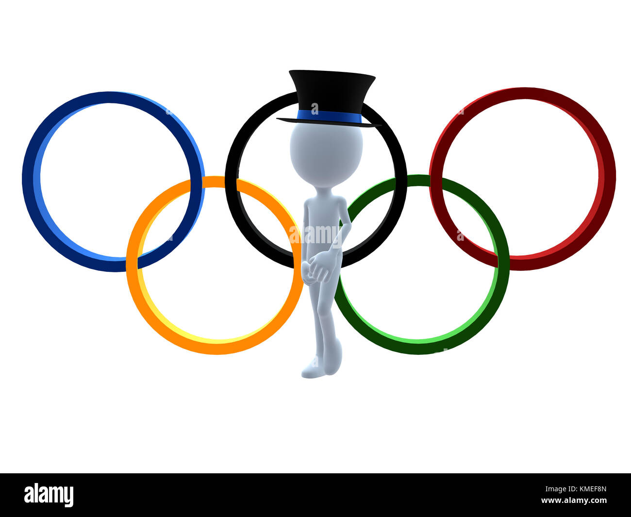 3D guy with an olympics sign on a white background Stock Photo - Alamy