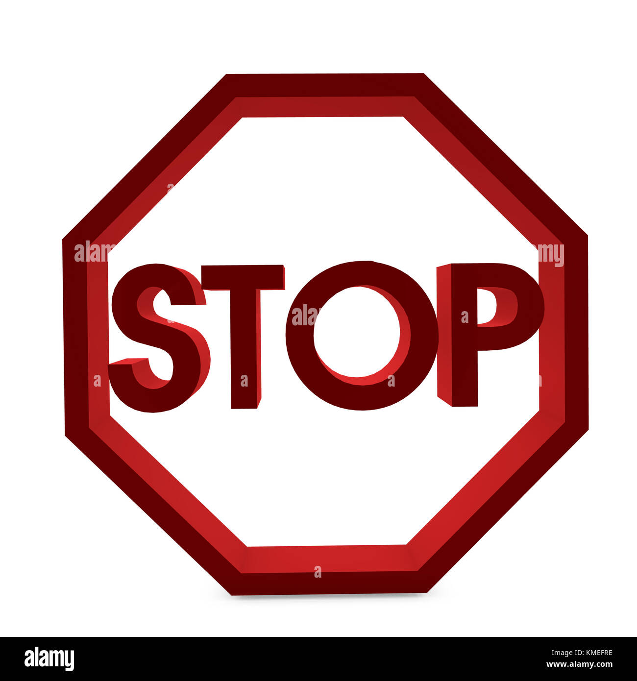 3D stop sign on a white background Stock Photo - Alamy