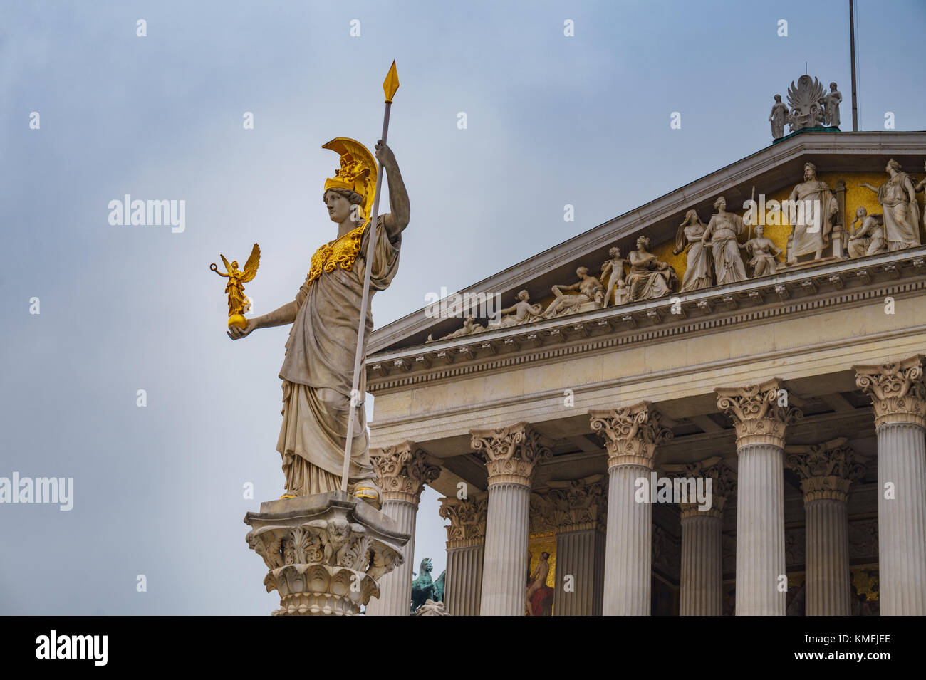 Athena the defender statue. The goddess of science and wisdom, Located ...