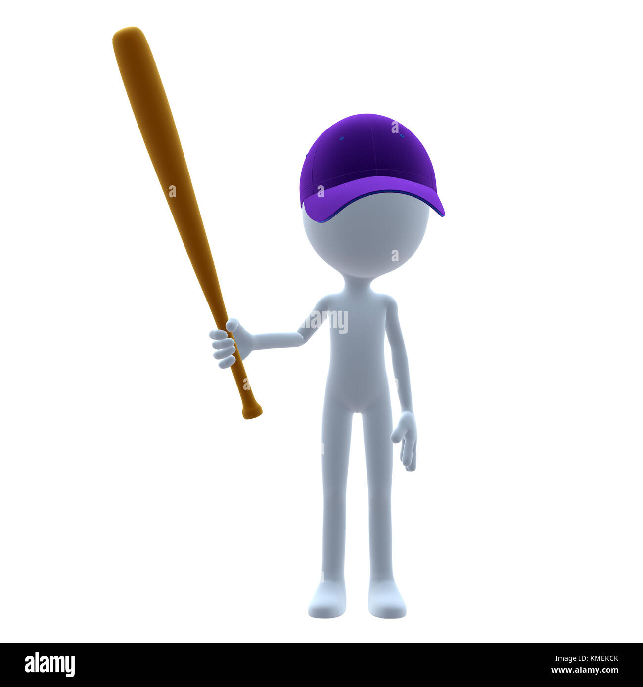 3D baseball guy holding a baseball bat on a white background Stock ...