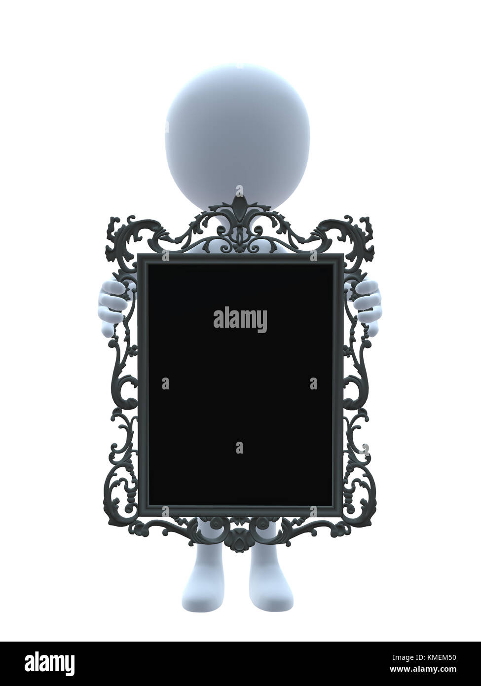 3D guy with a frame on a white background Stock Photo - Alamy