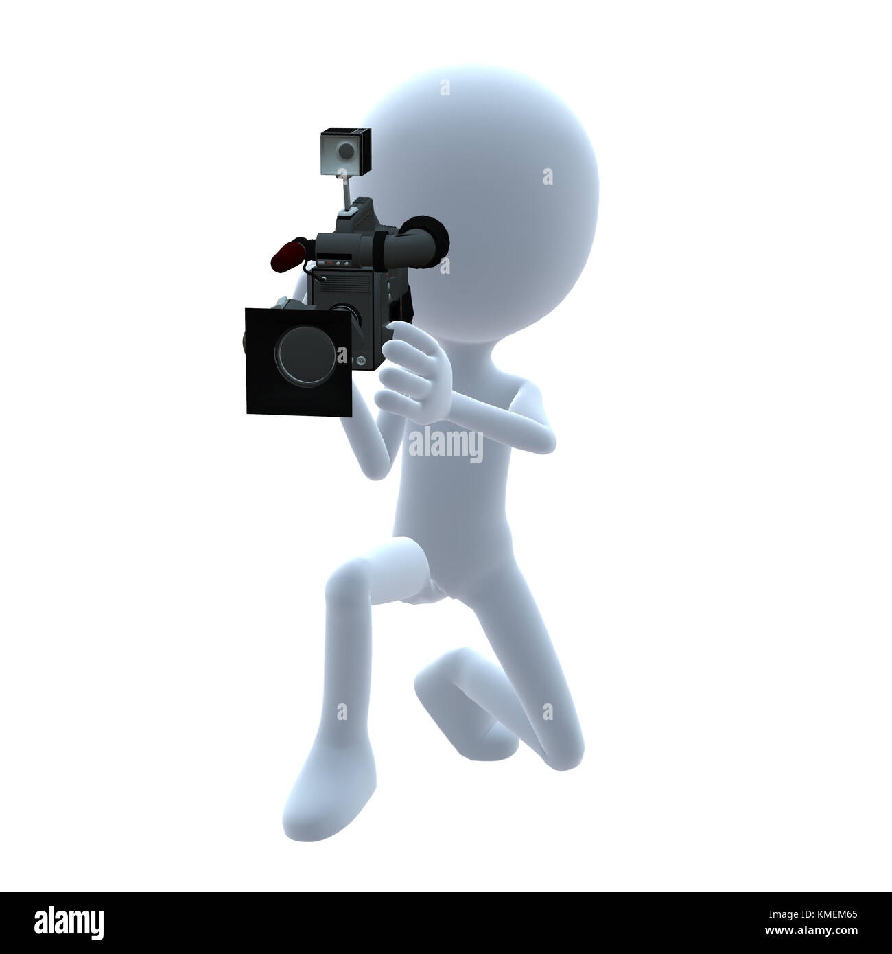 3D guy with a camera on a white background Stock Photo - Alamy