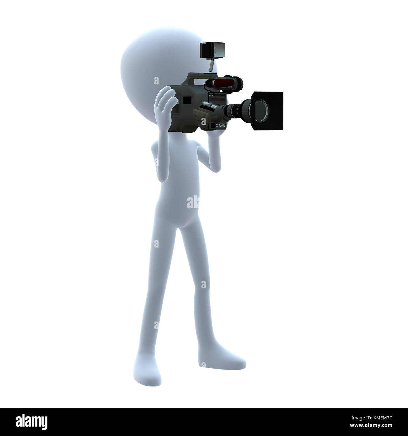 3D guy with a camera on a white background Stock Photo - Alamy