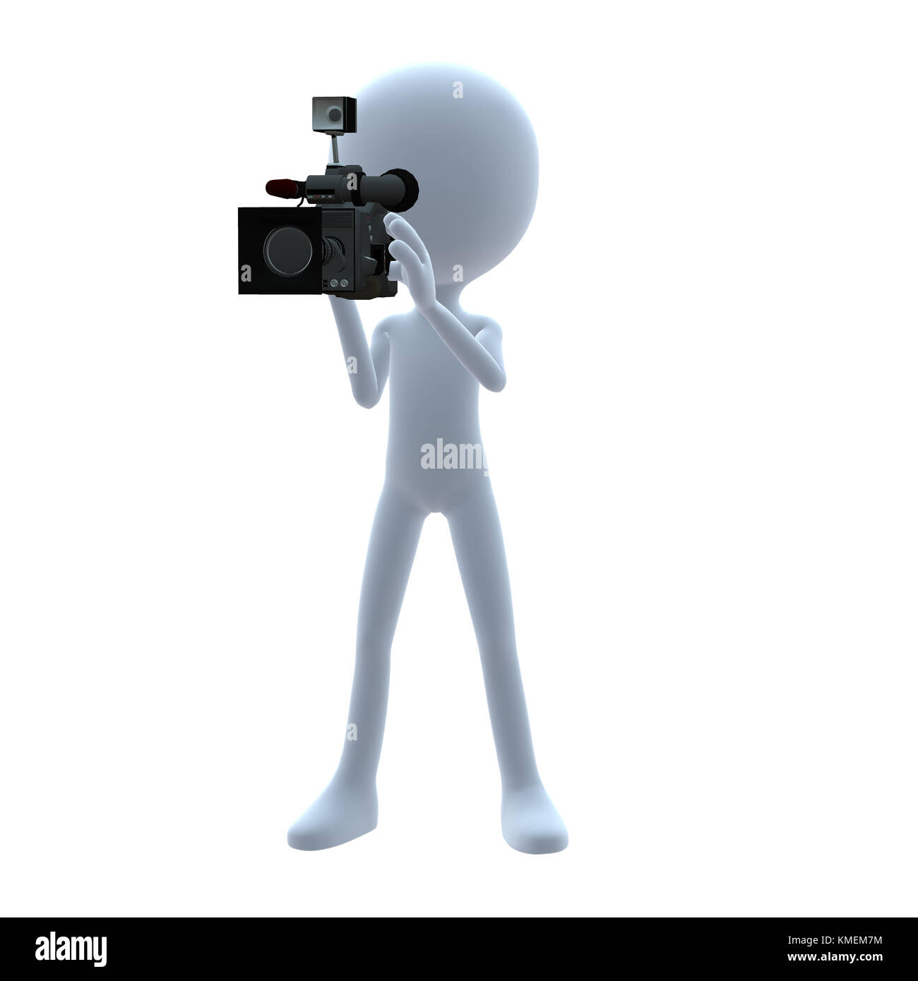 3D guy with a camera on a white background Stock Photo - Alamy