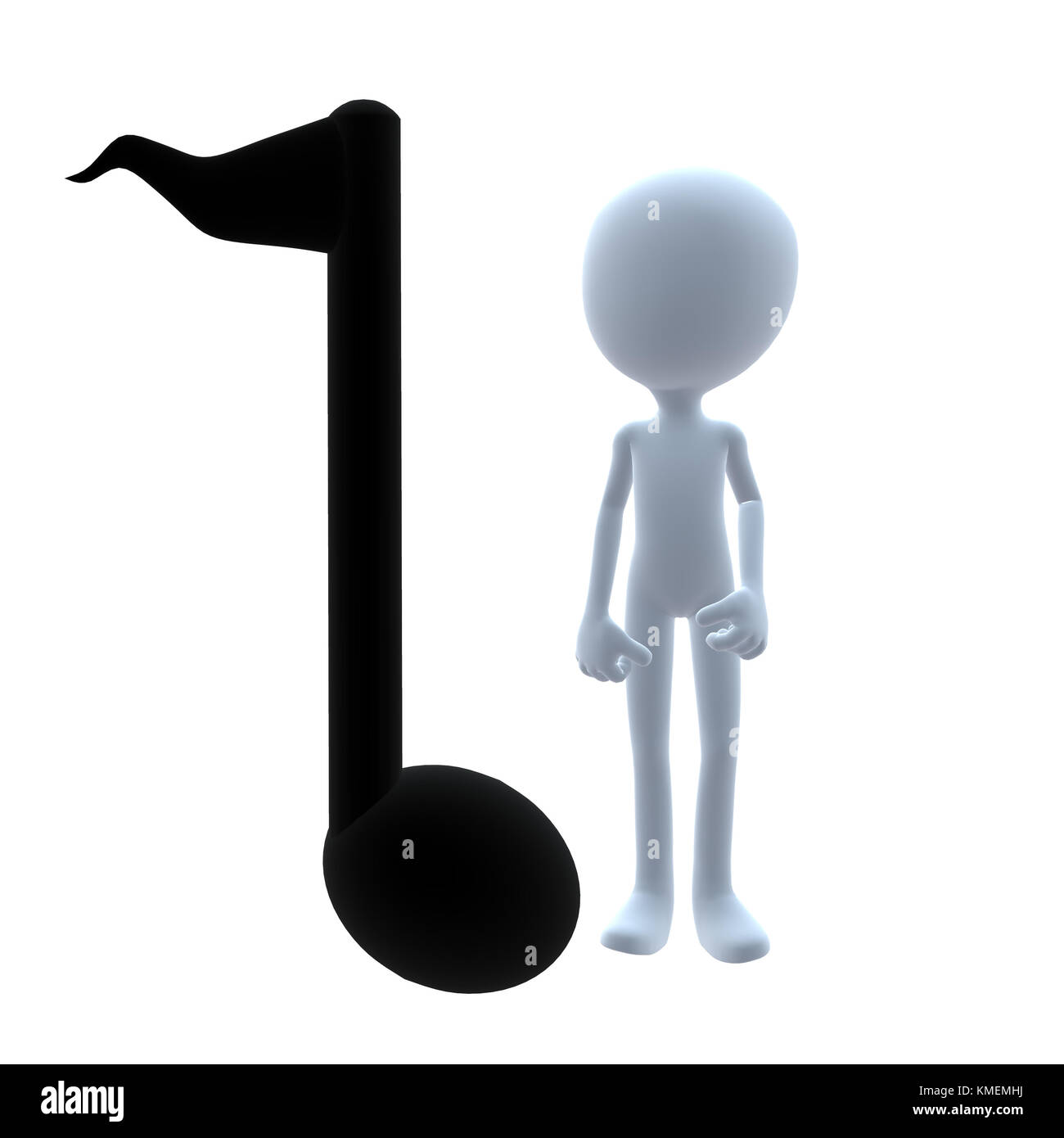 3D guy with music notes on a white background Stock Photo - Alamy