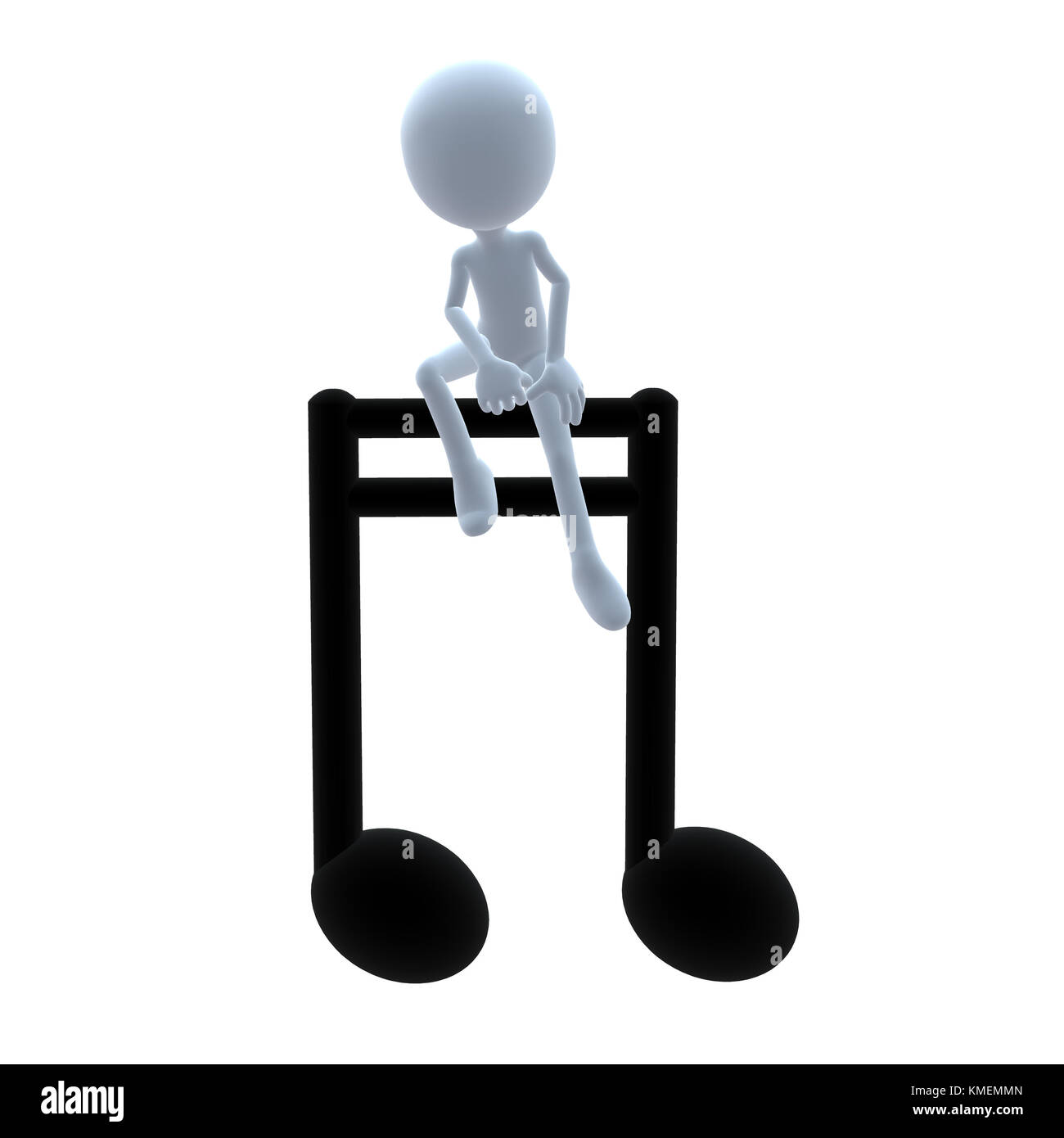 3D guy with music notes on a white background Stock Photo - Alamy