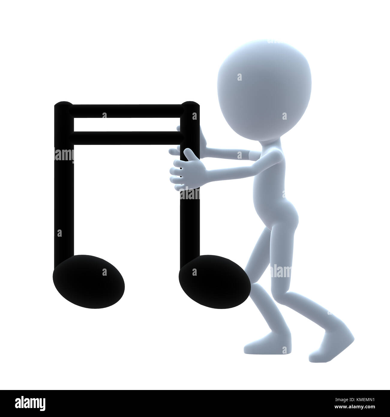 3D guy with music notes on a white background Stock Photo - Alamy