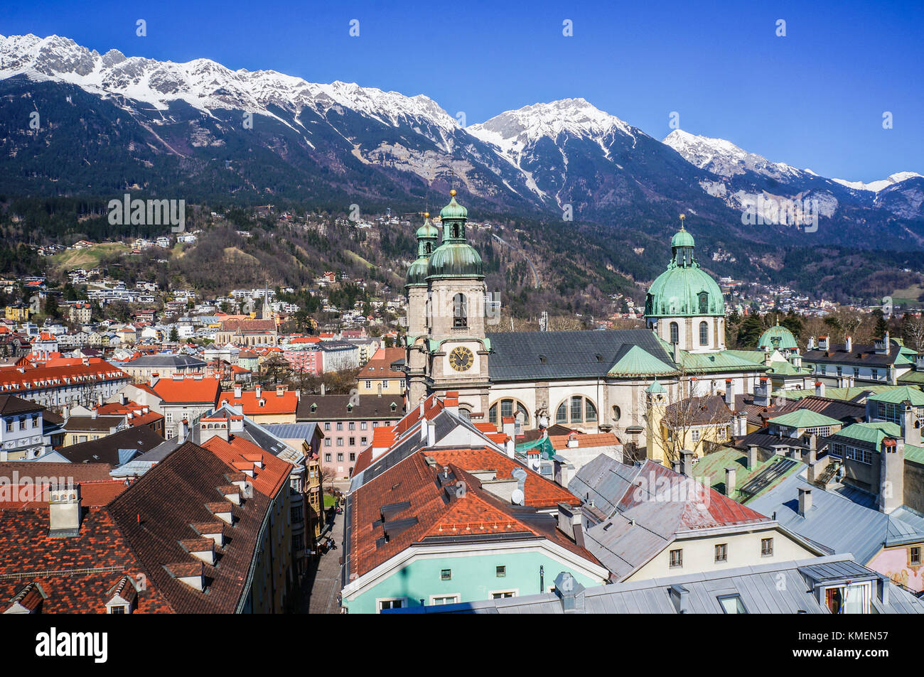View of the city of Innsbruck from the roof Stock Photo - Alamy