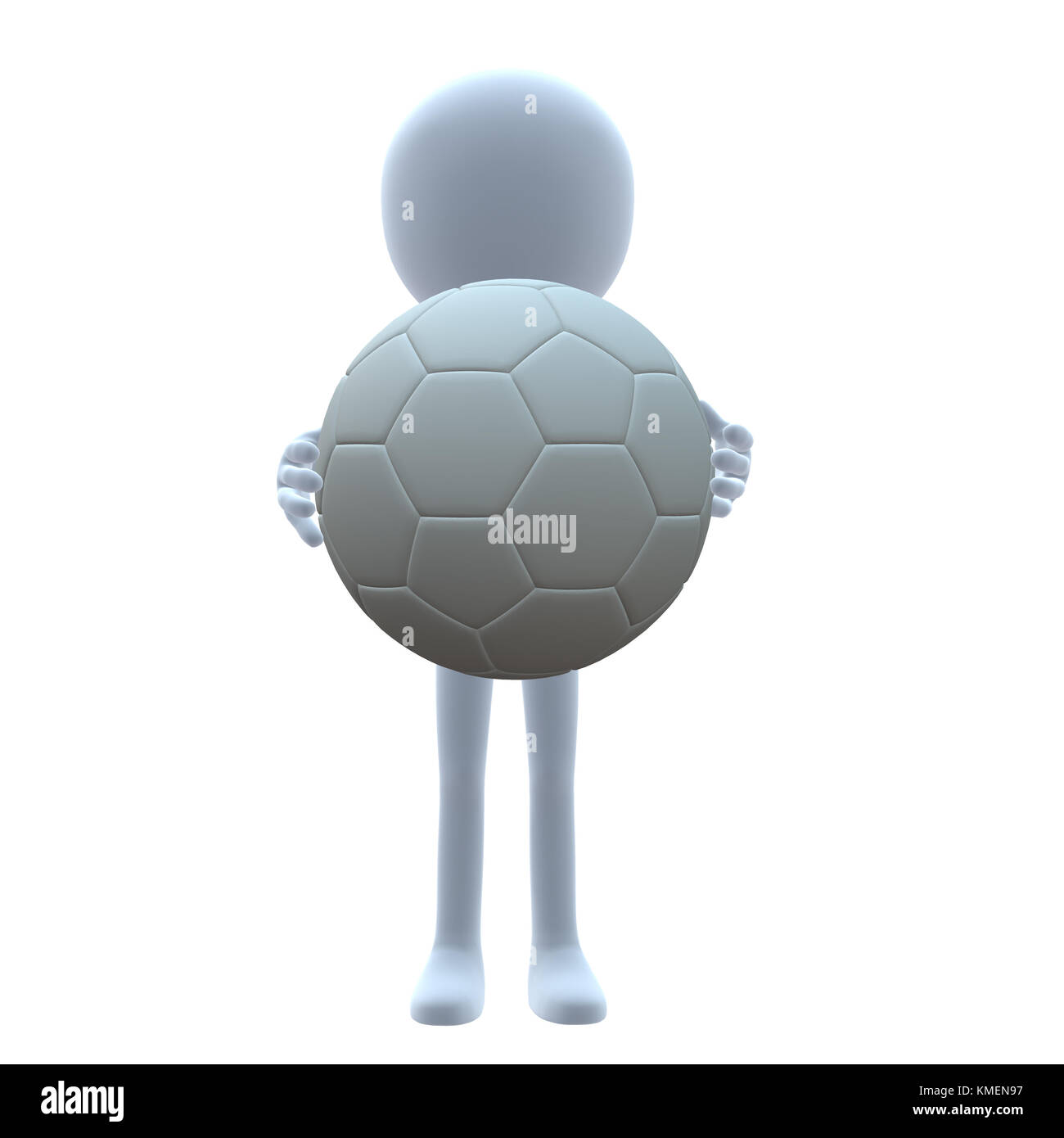 3D guy with a soccer ball on a white background Stock Photo - Alamy