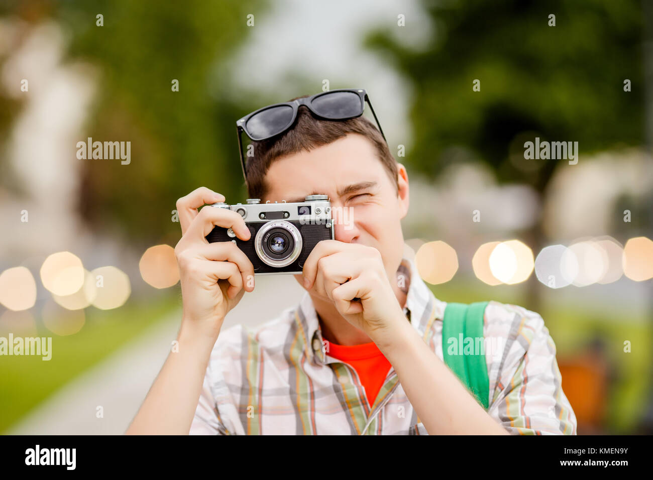 Photo of guy with camera Stock Photo - Alamy