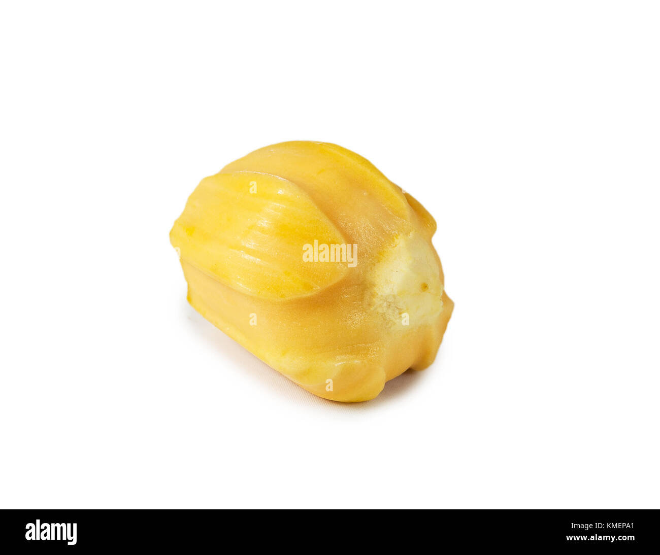 Fresh delicious one flesh of jackfruit isolated on clean white ...