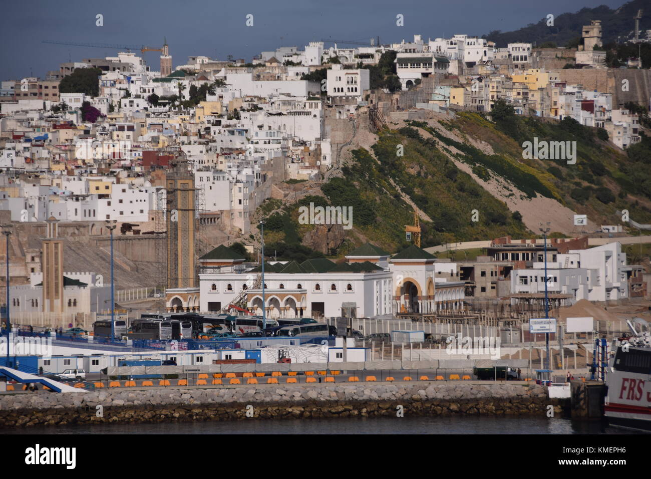Port / Harbour area of Tangier, Morocco with Oriana cruise ship in port ...
