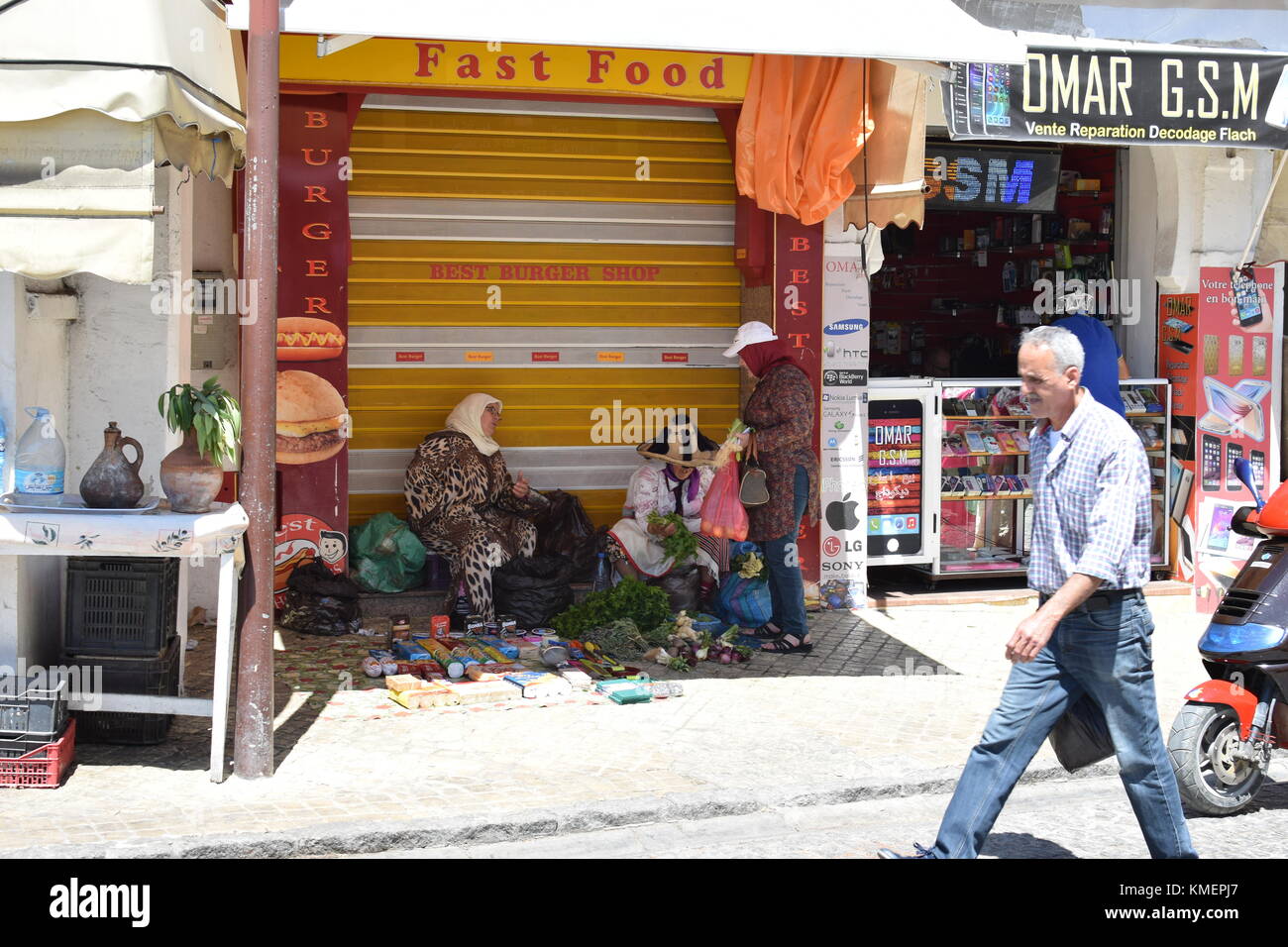 Views of the huge souk / market (open and covered) in Tangiers ...