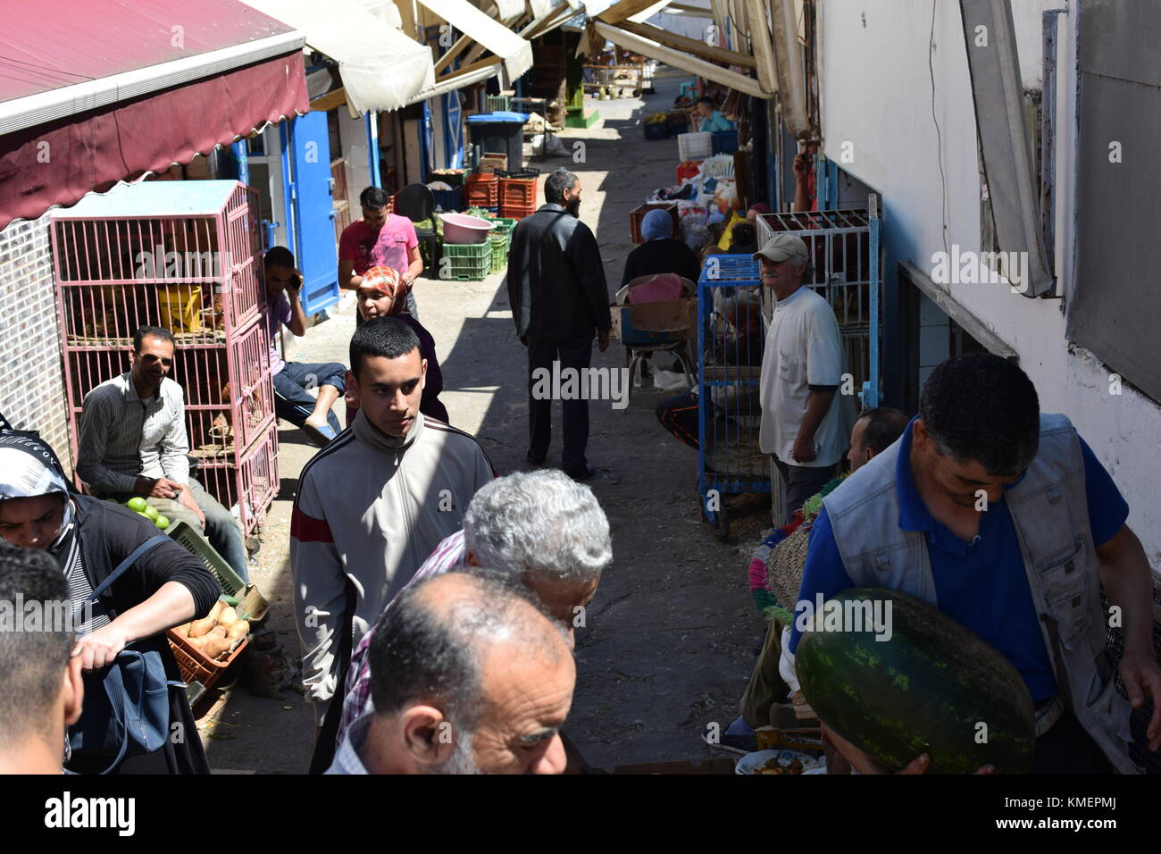 Views of the huge souk / market (open and covered) in Tangiers ...