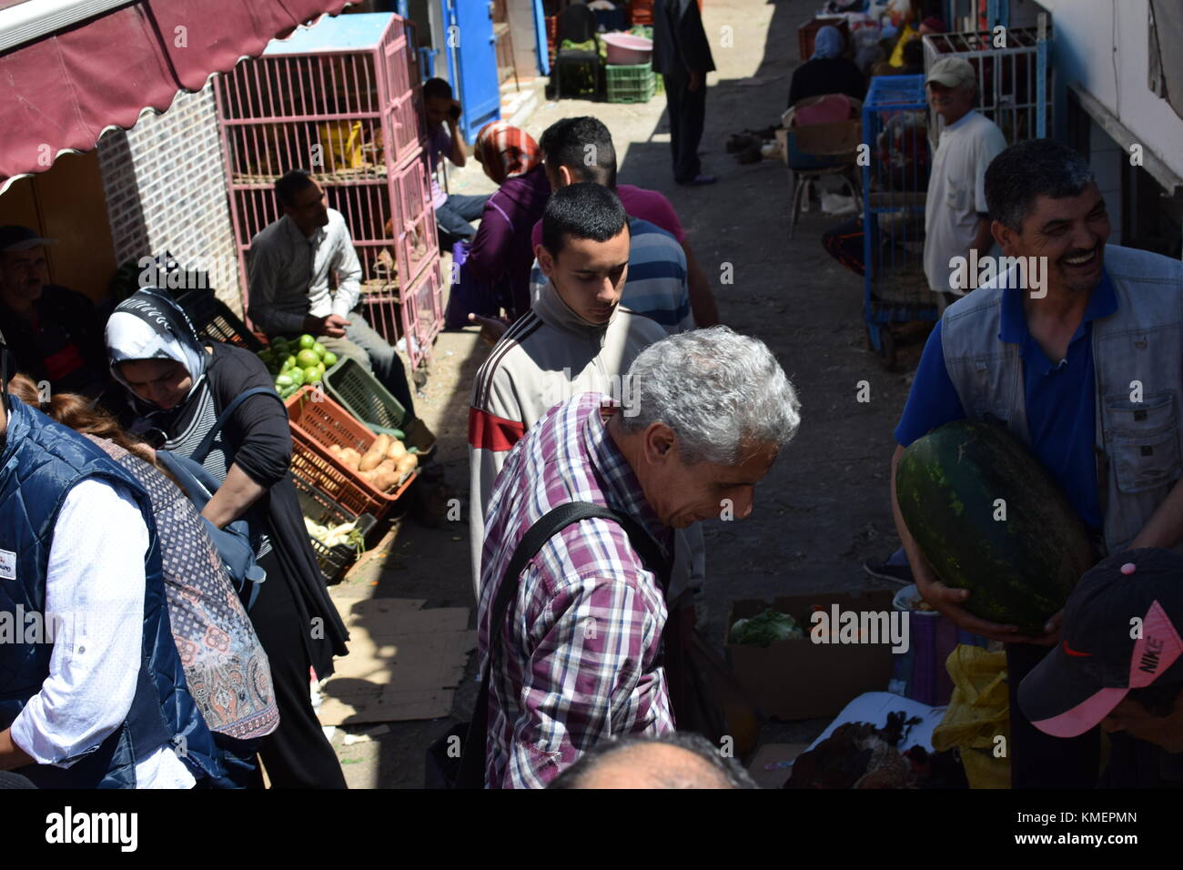 Views of the huge souk / market (open and covered) in Tangiers ...