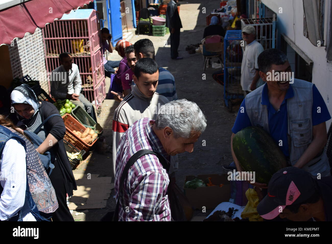 Views of the huge souk / market (open and covered) in Tangiers ...