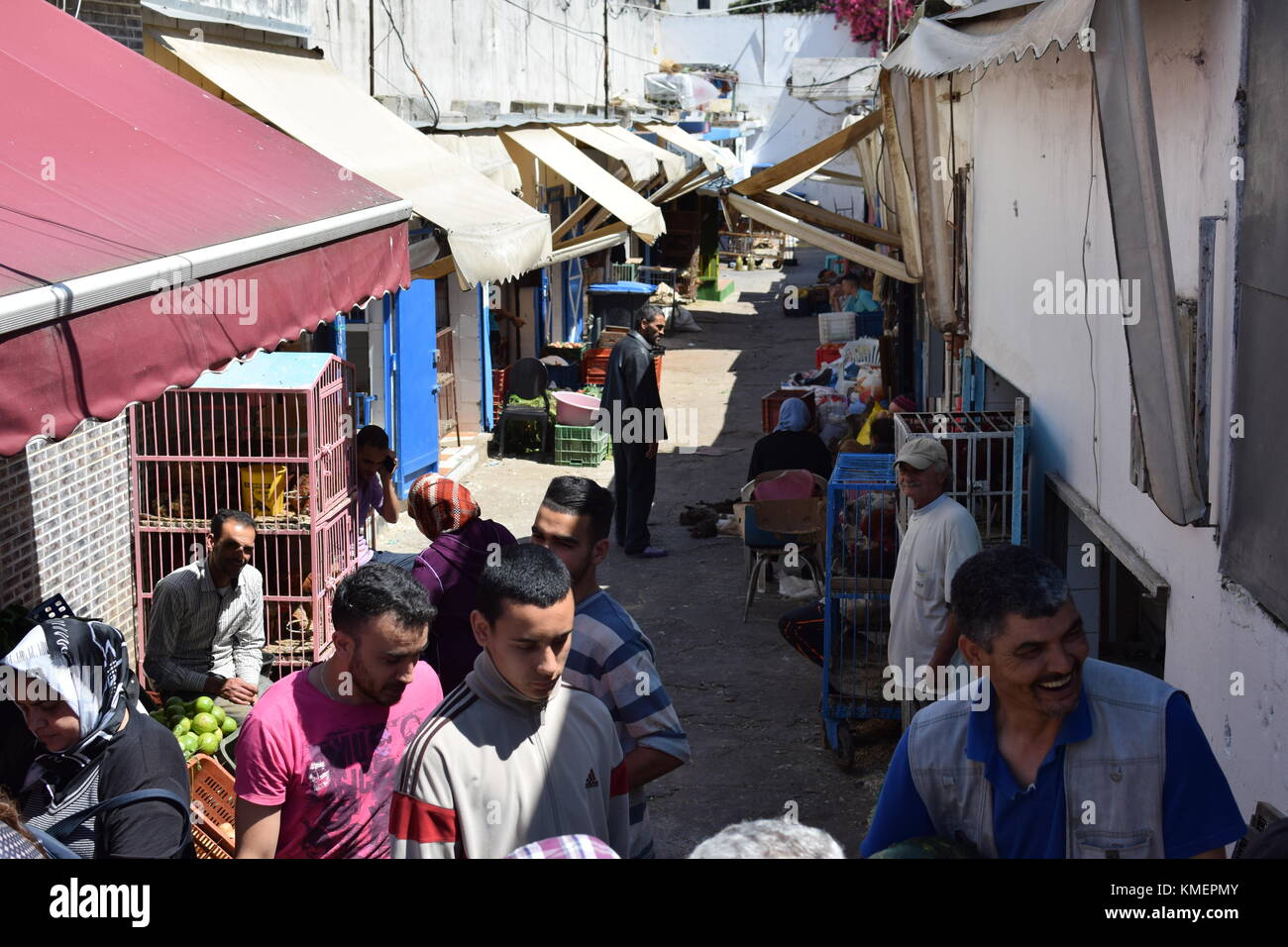 Views of the huge souk / market (open and covered) in Tangiers ...