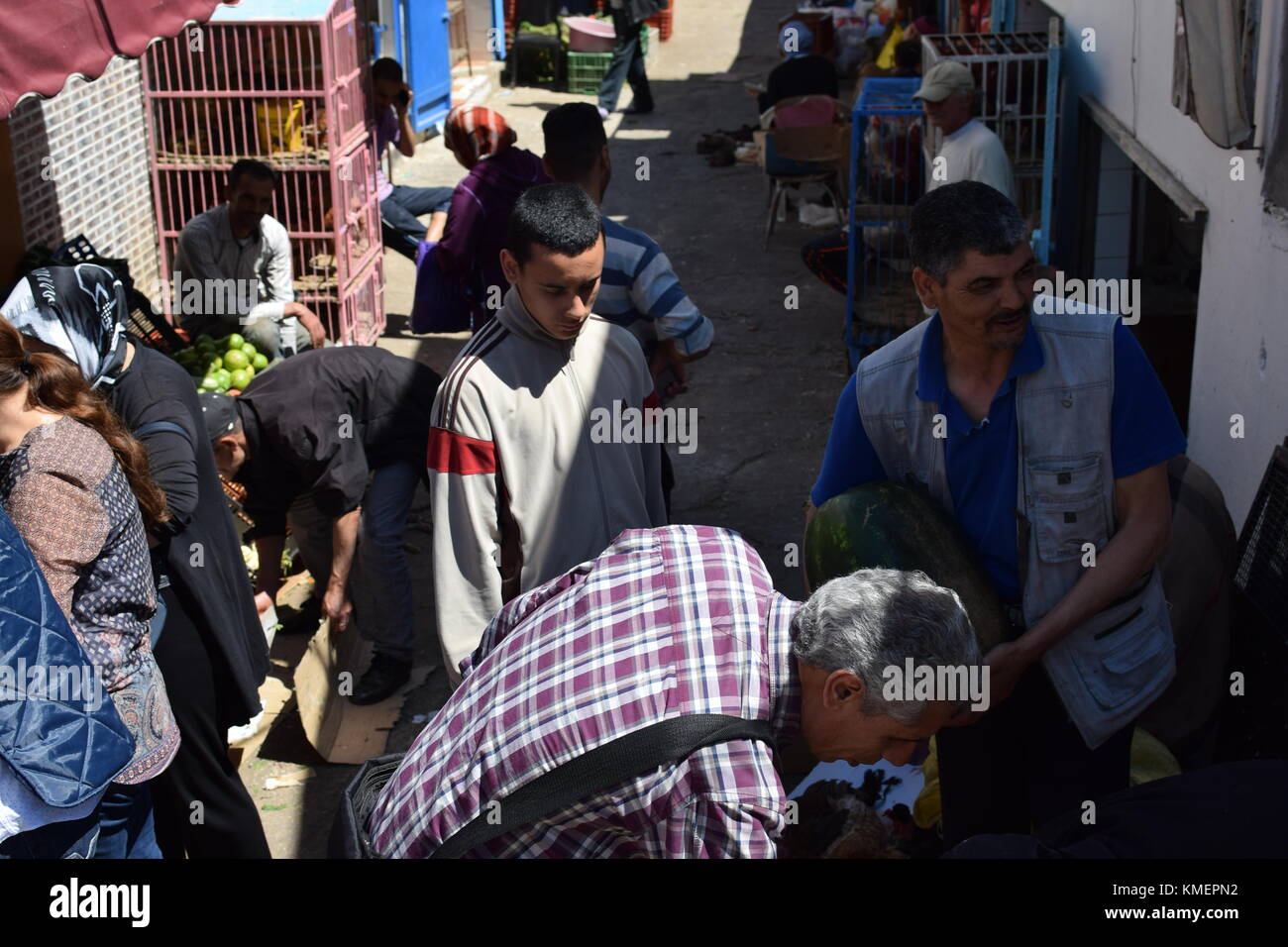 Views of the huge souk / market (open and covered) in Tangiers ...