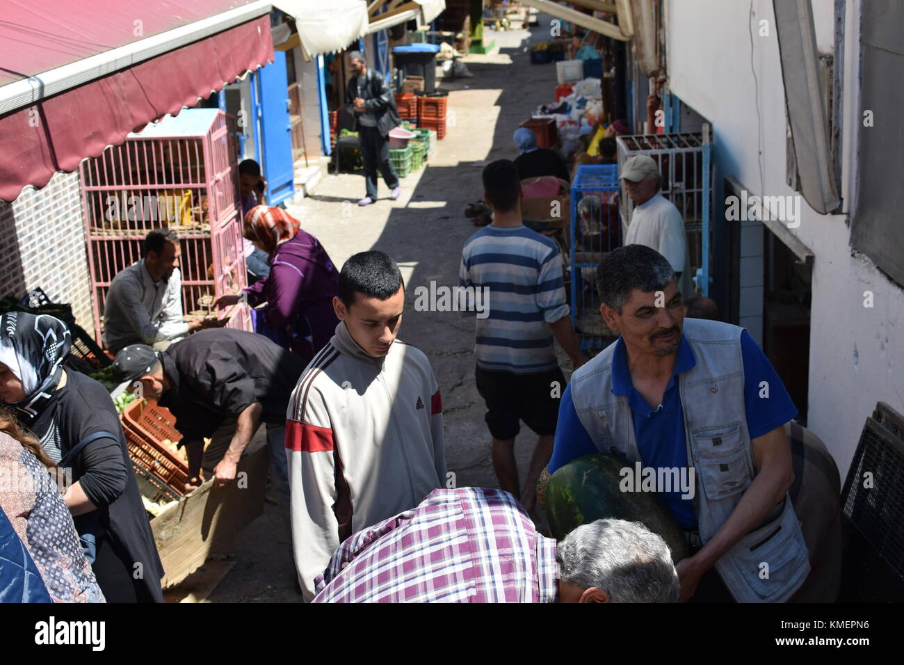 Views of the huge souk / market (open and covered) in Tangiers ...