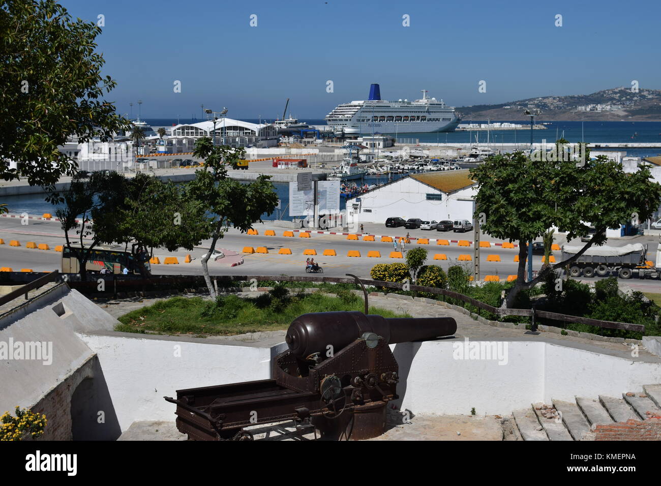 Port / Harbour area of Tangier, Morocco with Oriana cruise ship in port ...