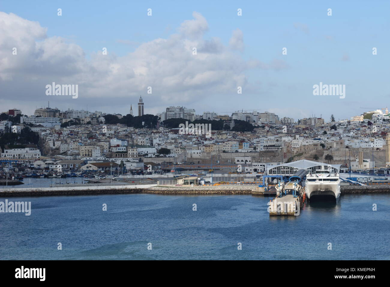 Port / Harbour area of Tangier, Morocco with Oriana cruise ship in port ...