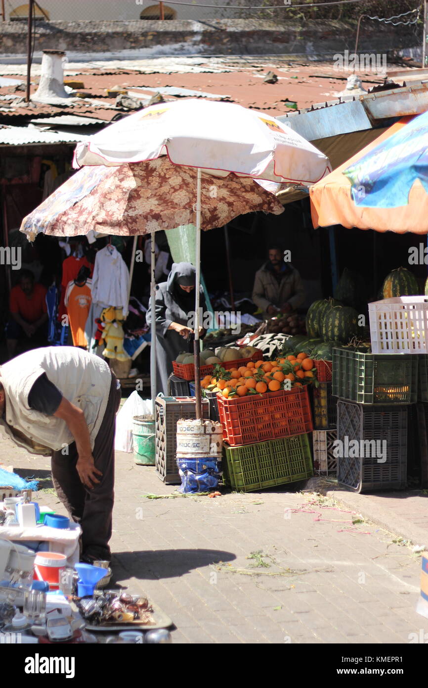 Views of the huge souk / market (open and covered) in Tangiers ...