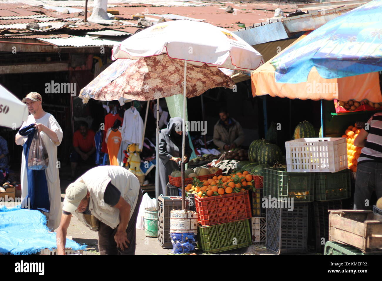 Views of the huge souk / market (open and covered) in Tangiers ...