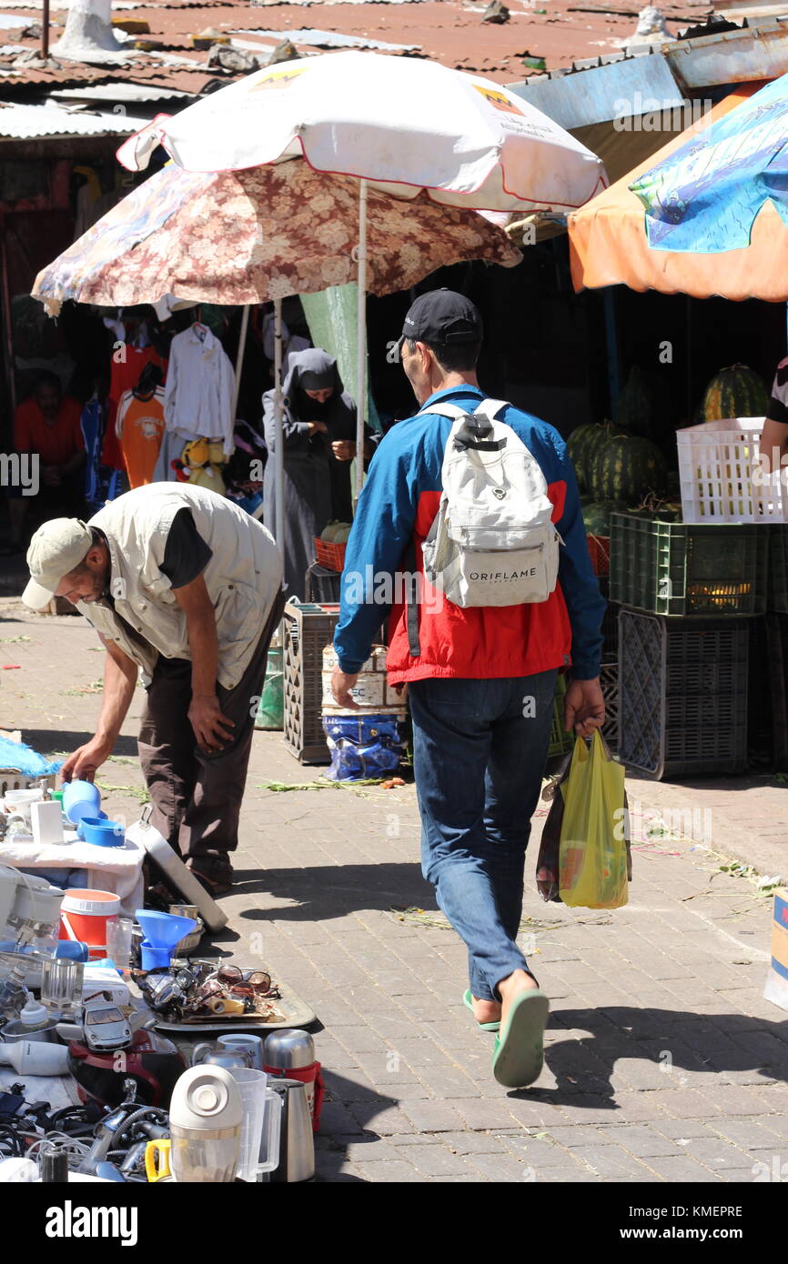 Views of the huge souk / market (open and covered) in Tangiers ...