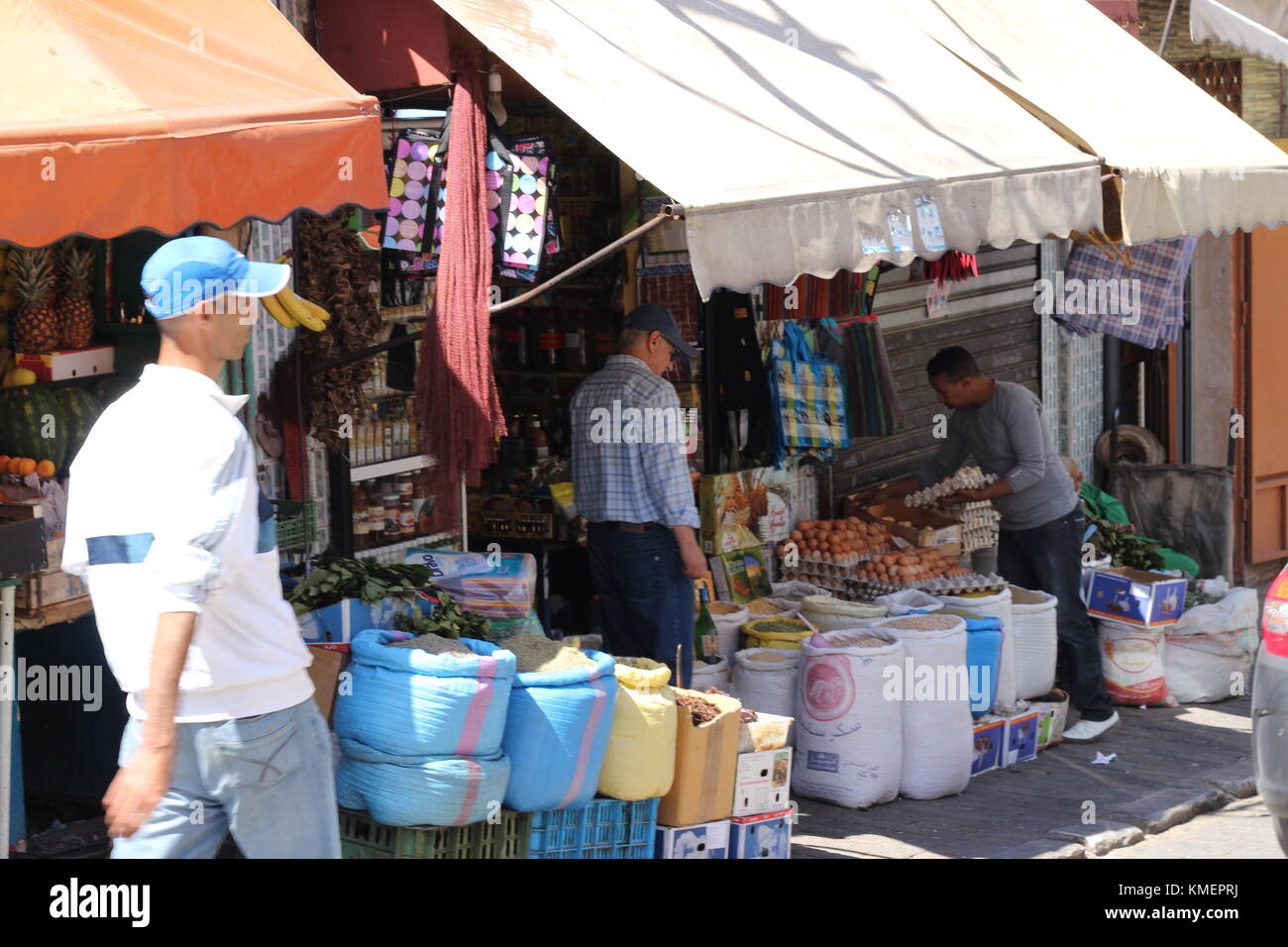 Views of the huge souk / market (open and covered) in Tangiers ...