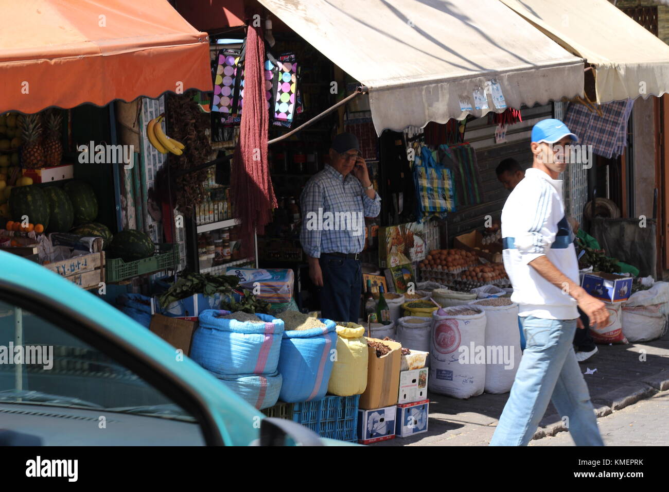 Views of the huge souk / market (open and covered) in Tangiers ...