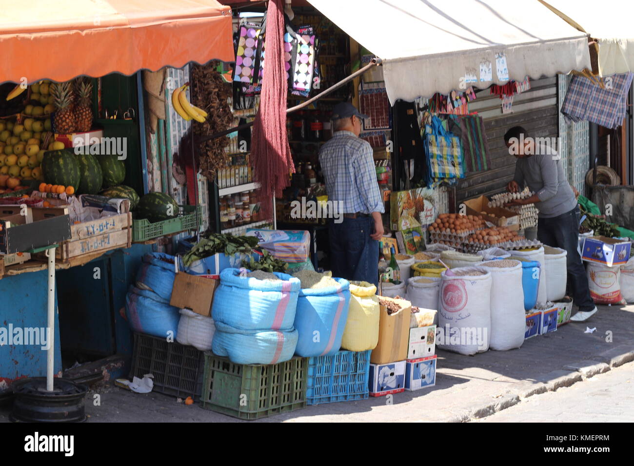 Views of the huge souk / market (open and covered) in Tangiers ...