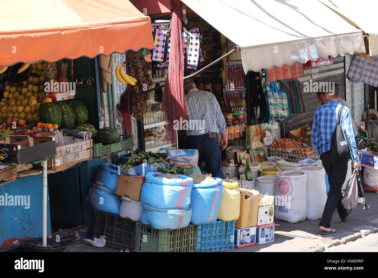 Views of the huge souk / market (open and covered) in Tangiers ...