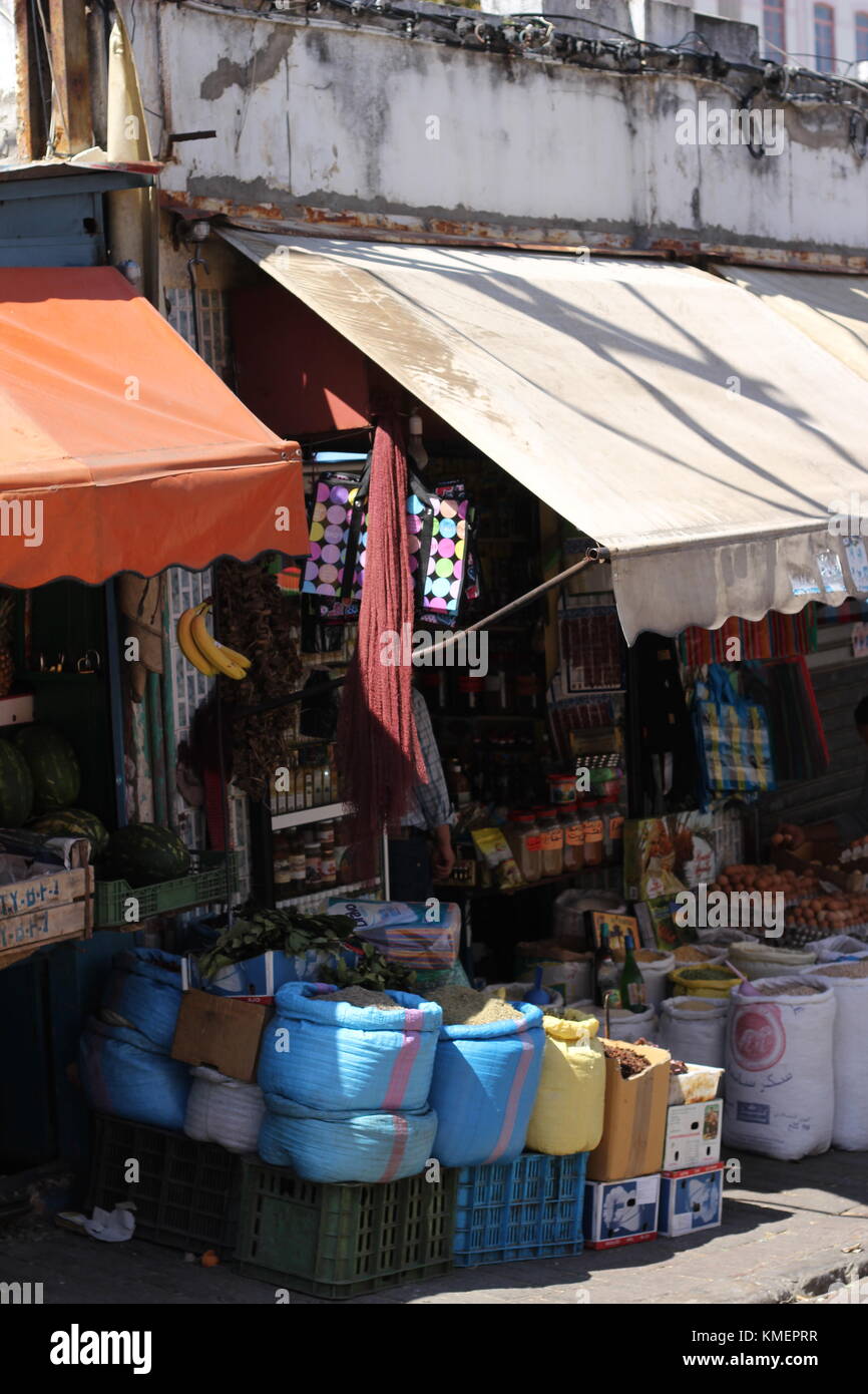 Views of the huge souk / market (open and covered) in Tangiers ...