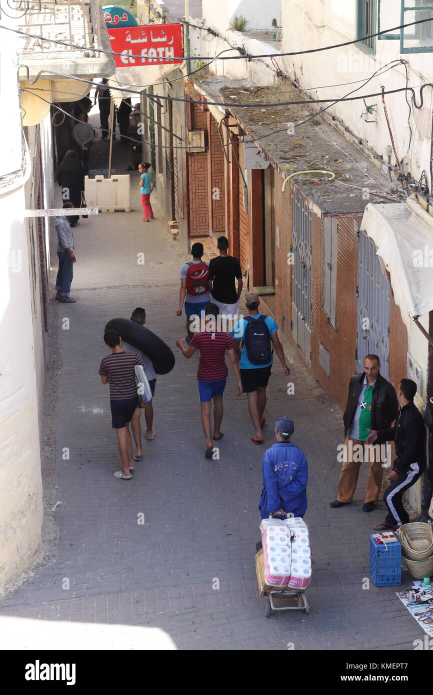 Views of the huge souk / market (open and covered) in Tangiers ...