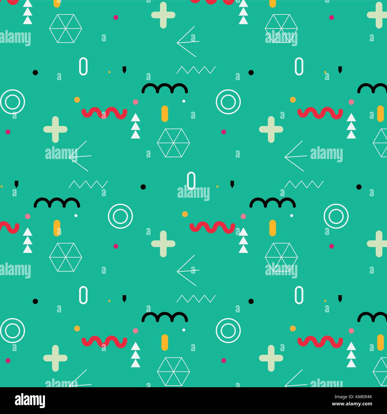 Trendy Geometric Elements Memphis Pattern Stock Vector Image & Art - Alamy