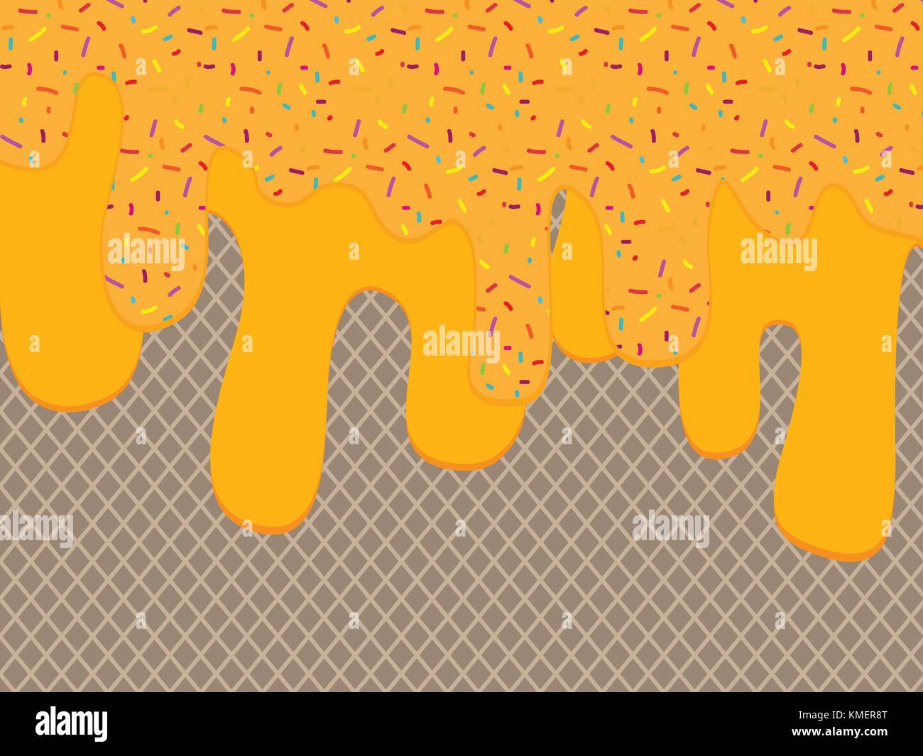 Melt icing ice cream on waffle pattern Stock Vector Image & Art - Alamy