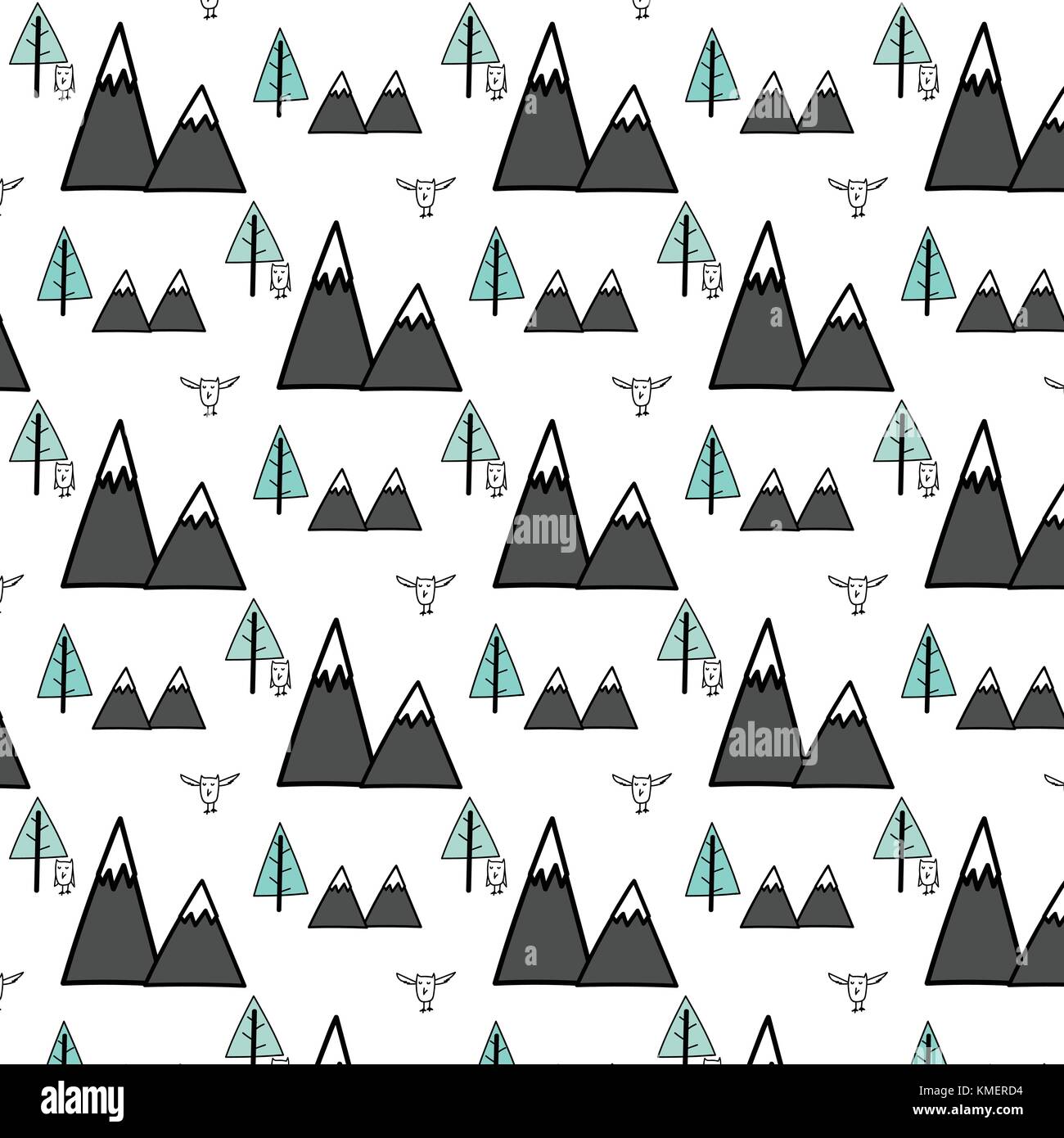 Blue fox seamless pattern Stock Vector Images - Alamy