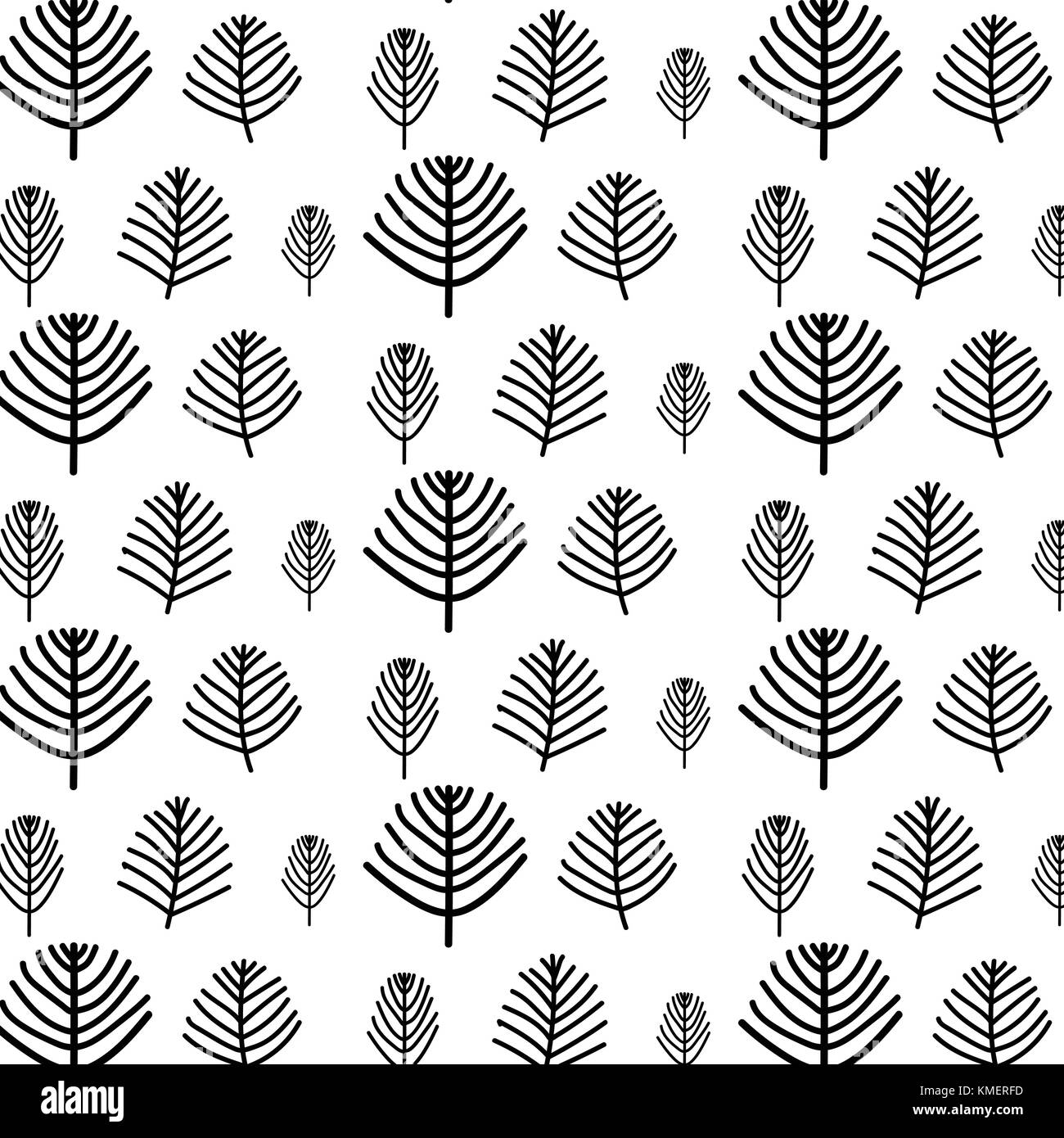 Hand Drawn Tree Vector Pattern Stock Vector Image & Art - Alamy