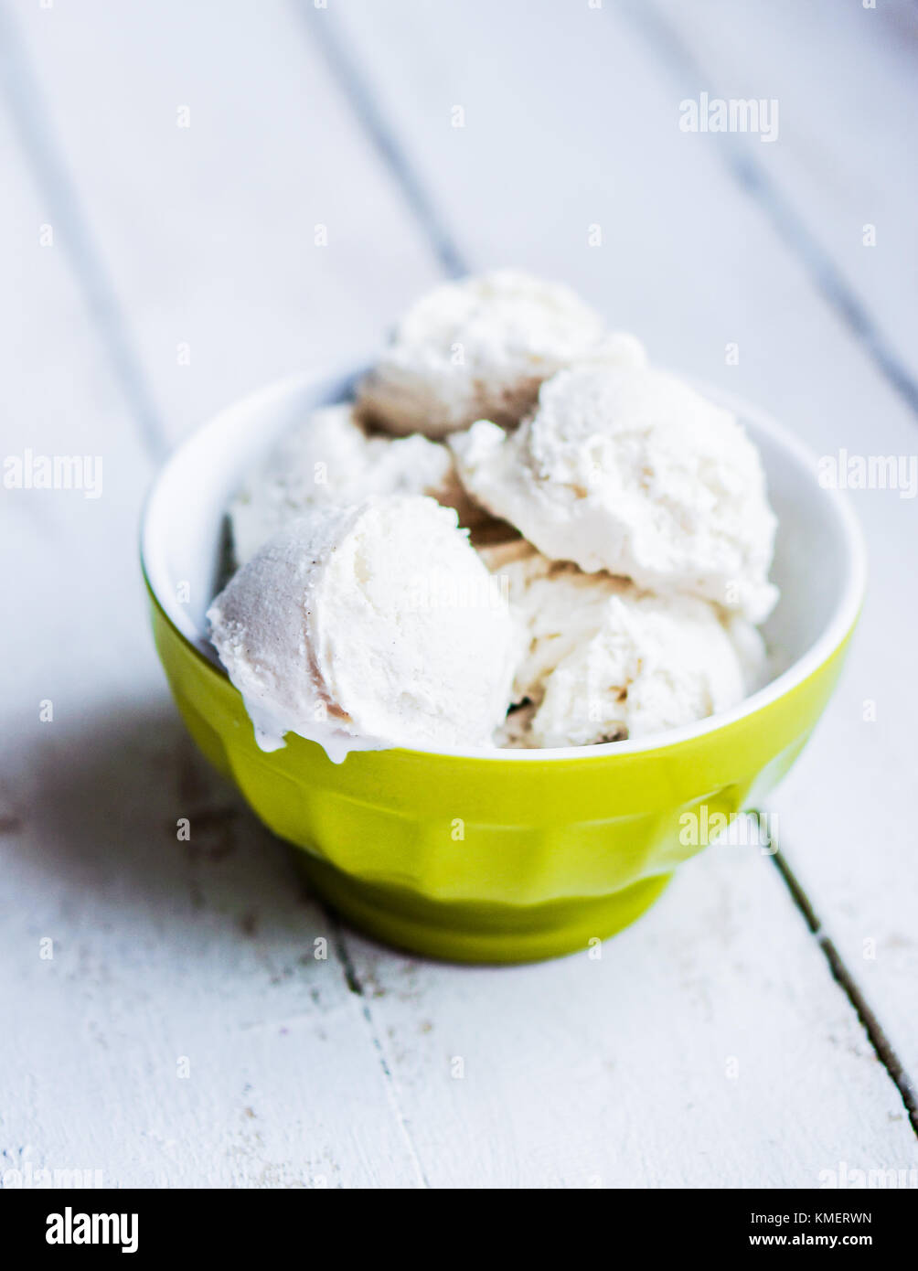 Vanilla Icecream On White Background Stock Photo - Alamy
