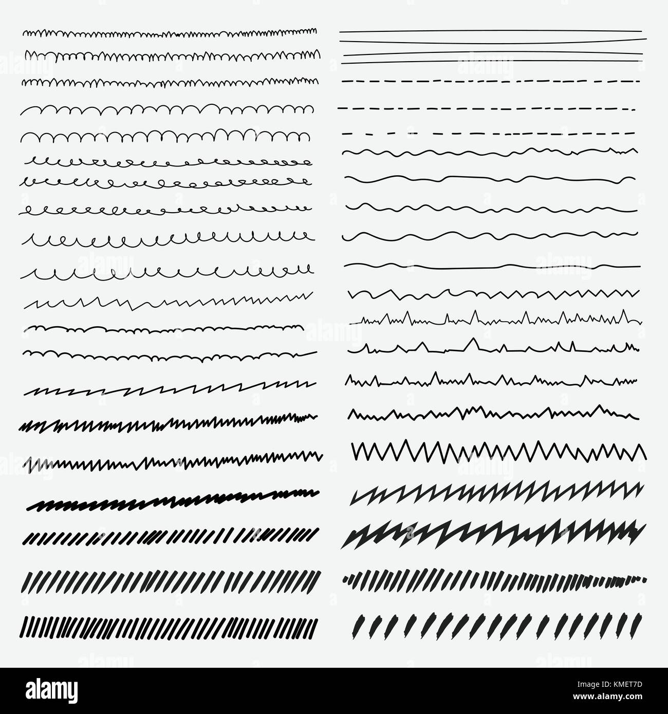Vector Set Of Line Grunge Hand Drawn Textures Stock Vector Image & Art ...