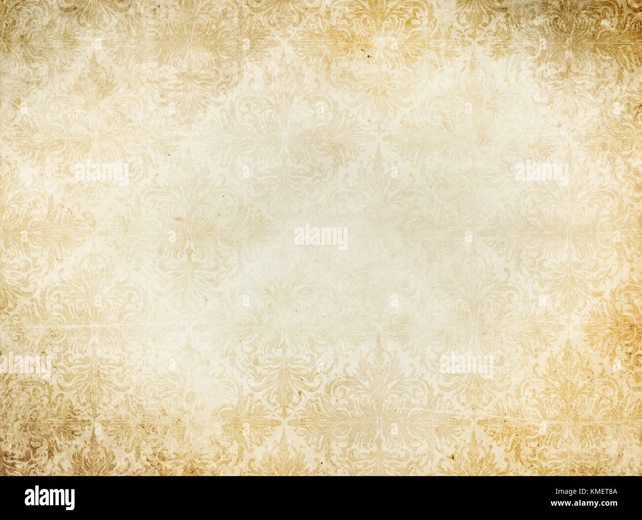 Aged yellowed paper with old-fashioned patterns. Vintage paper texture ...