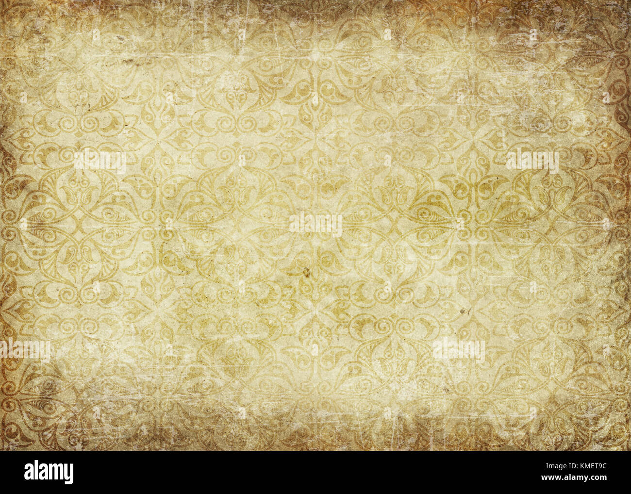 Old paper background with vintage patterns. Grunge paper texture for ...