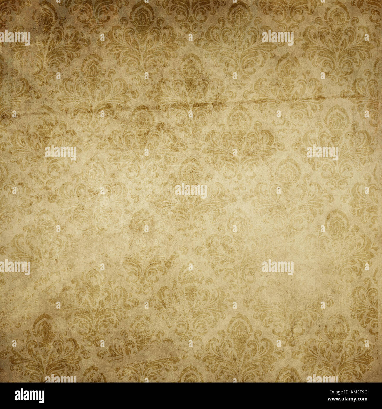 Old paper background with old-fashioned floral patterns for the design ...