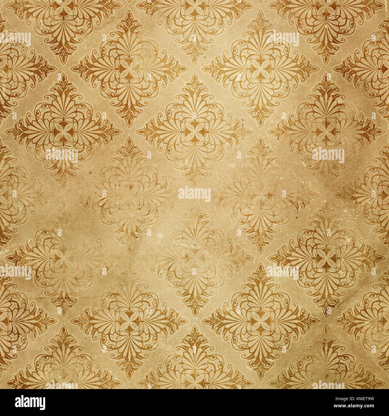Aged dirty paper background with decorative old-fashioned patterns ...