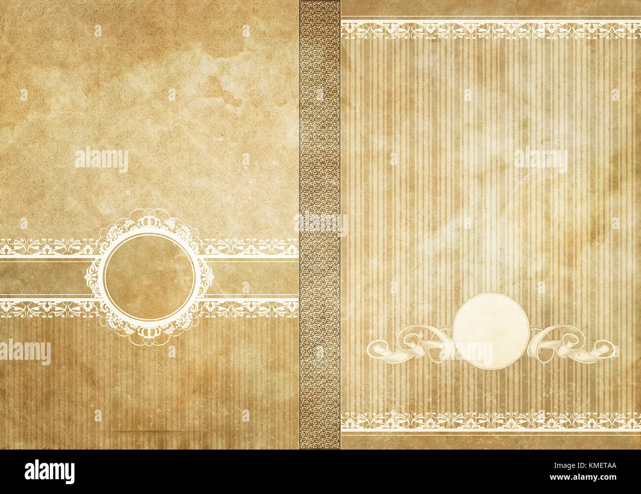 Old paper background with decorative old-fashioned elements and ...