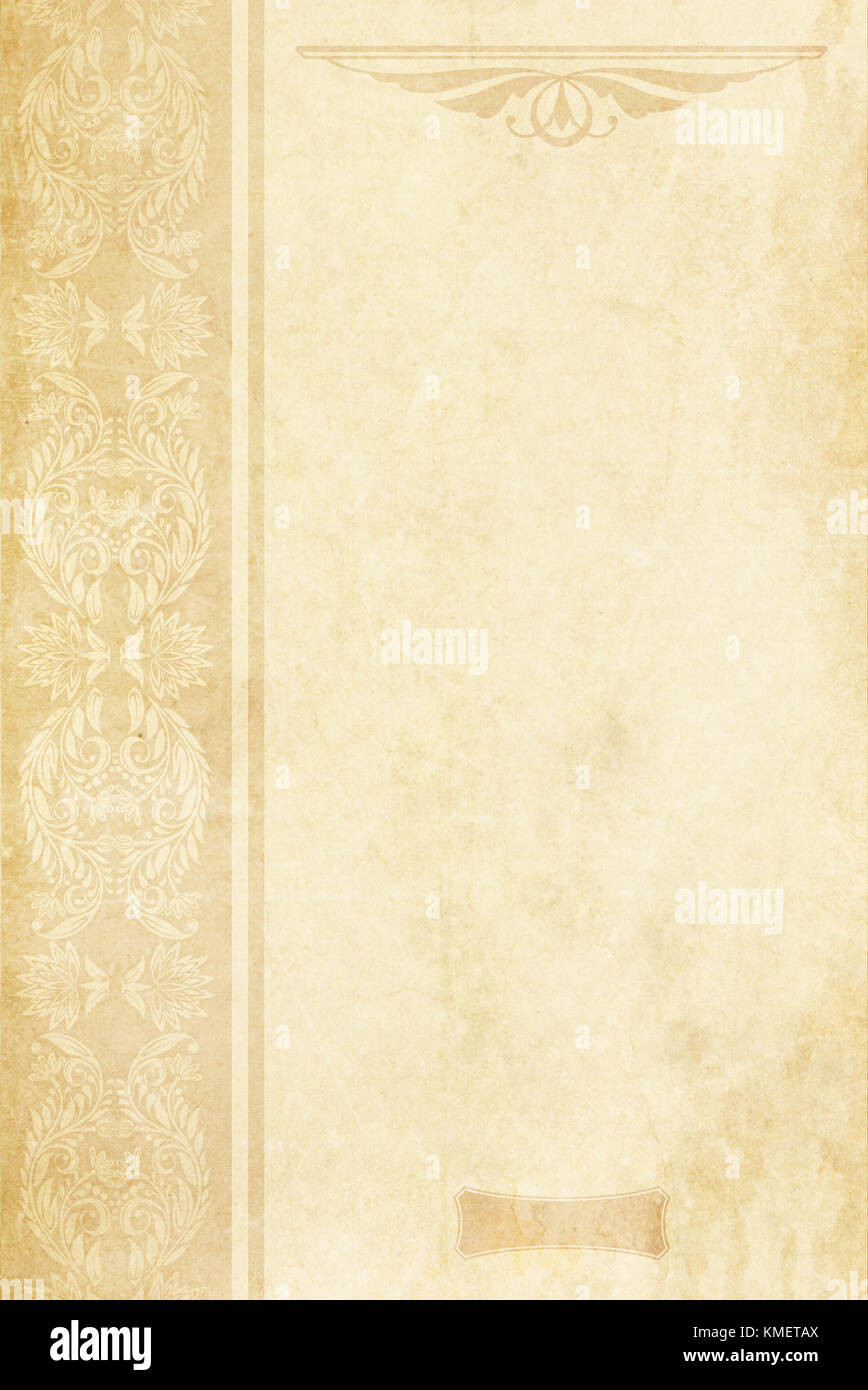 Old paper background with old-fashioned patterns,frame and space for ...