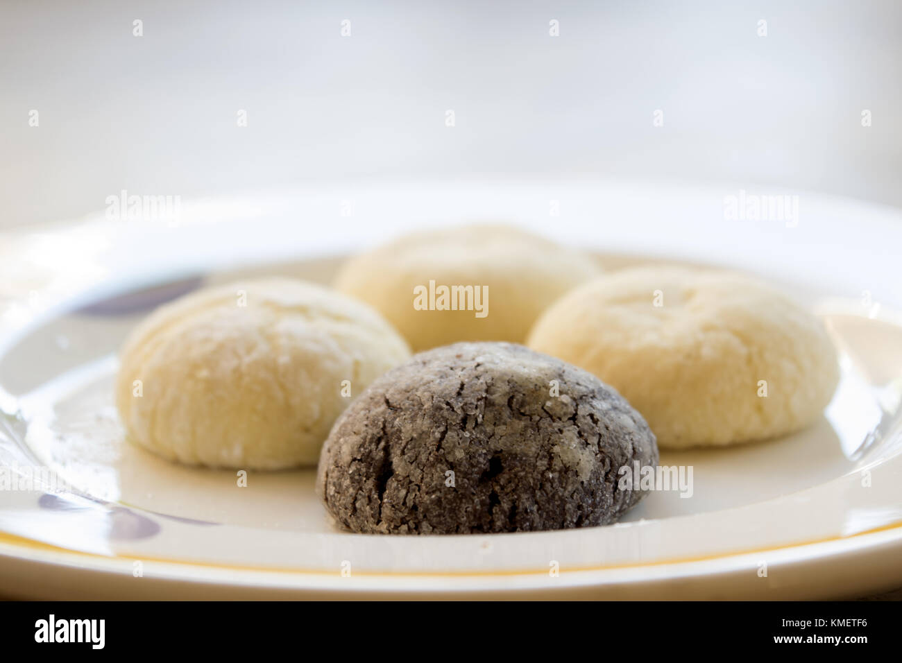 double taste of buttermilk biscuits: chocolate and vanilla Stock Photo ...