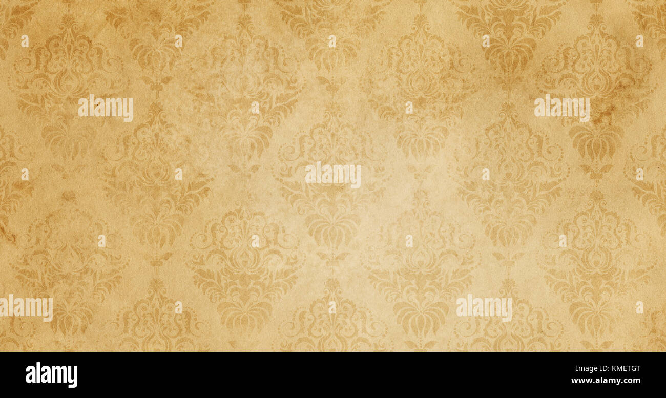 Aged dirty paper background with floral patterns. Vintage paper texture ...